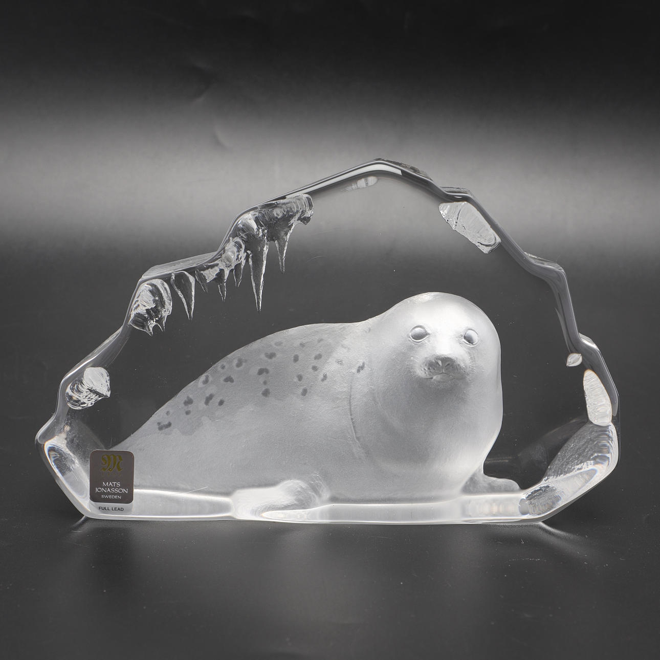 MATS JONASSON. glasblock, säl, kristall, signerad, Målerås. Glas ...