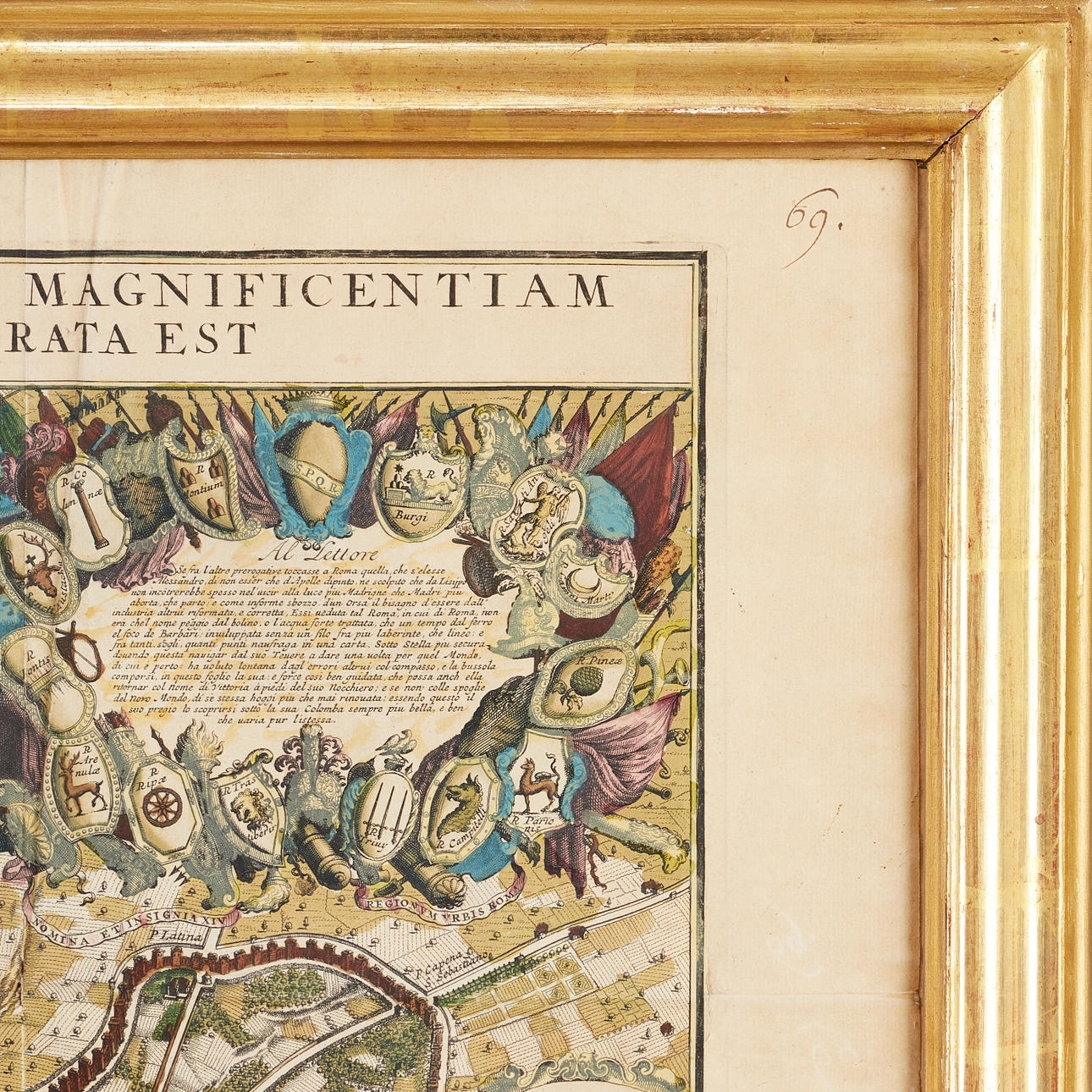 KARTA, Rom, Jean Covens, Corneille Mortier "Recentis Romae Ichnographia ...