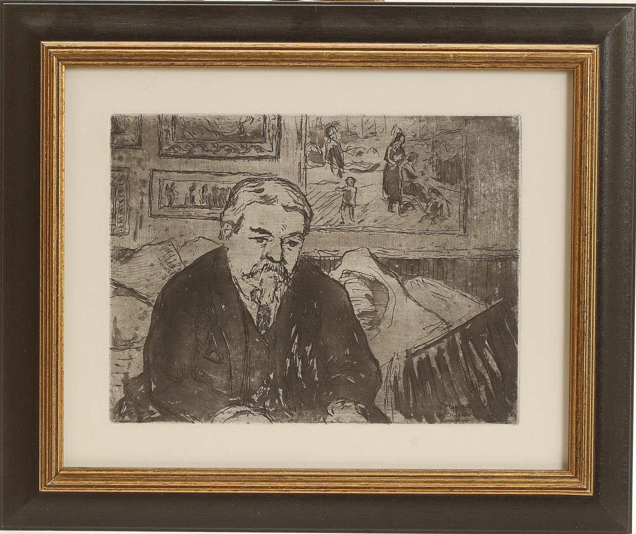 VICTOR JOSEPH ROUX-CHAMPION. Akvatintetsning, signerad i plåten. Konst ...