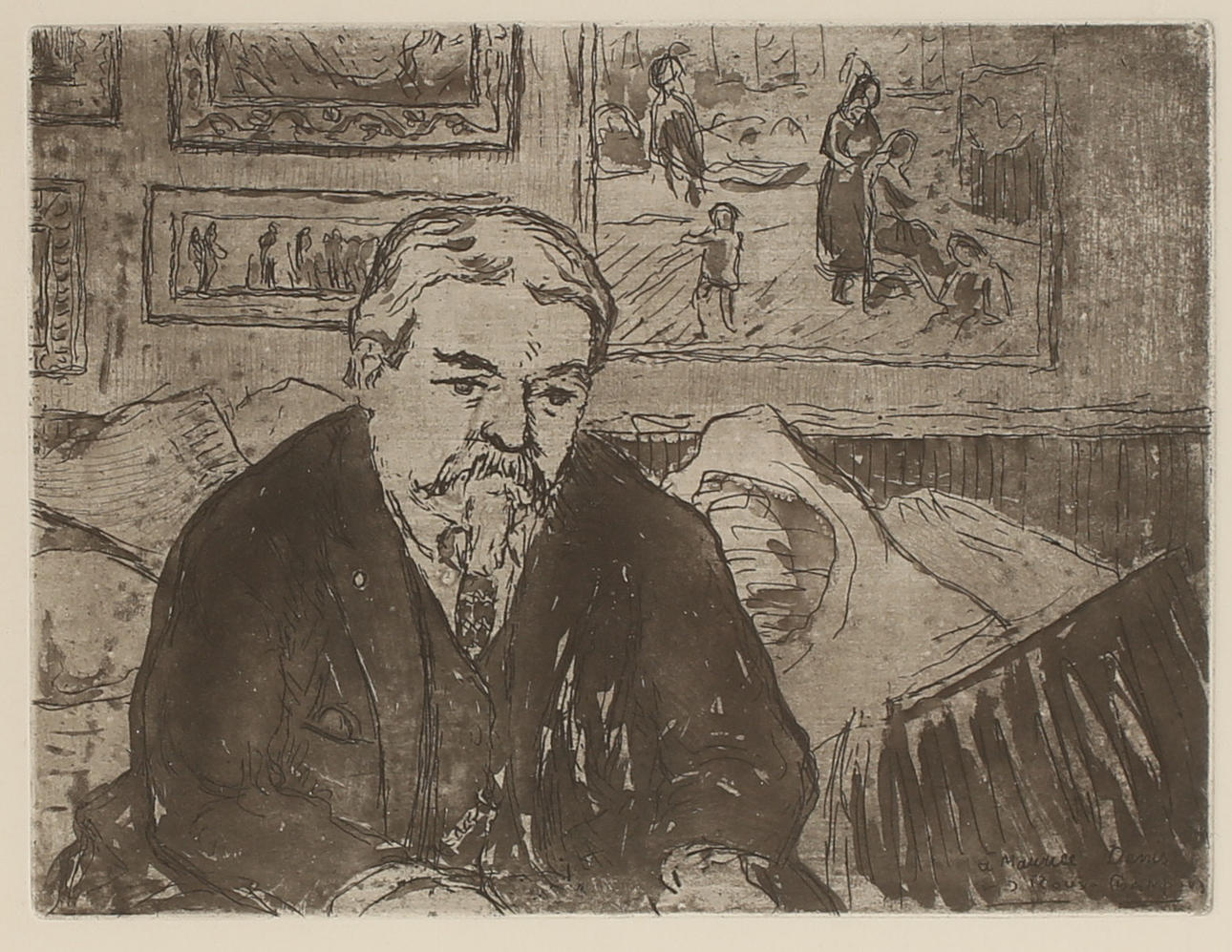 VICTOR JOSEPH ROUX-CHAMPION. Akvatintetsning, signerad i plåten. Konst ...