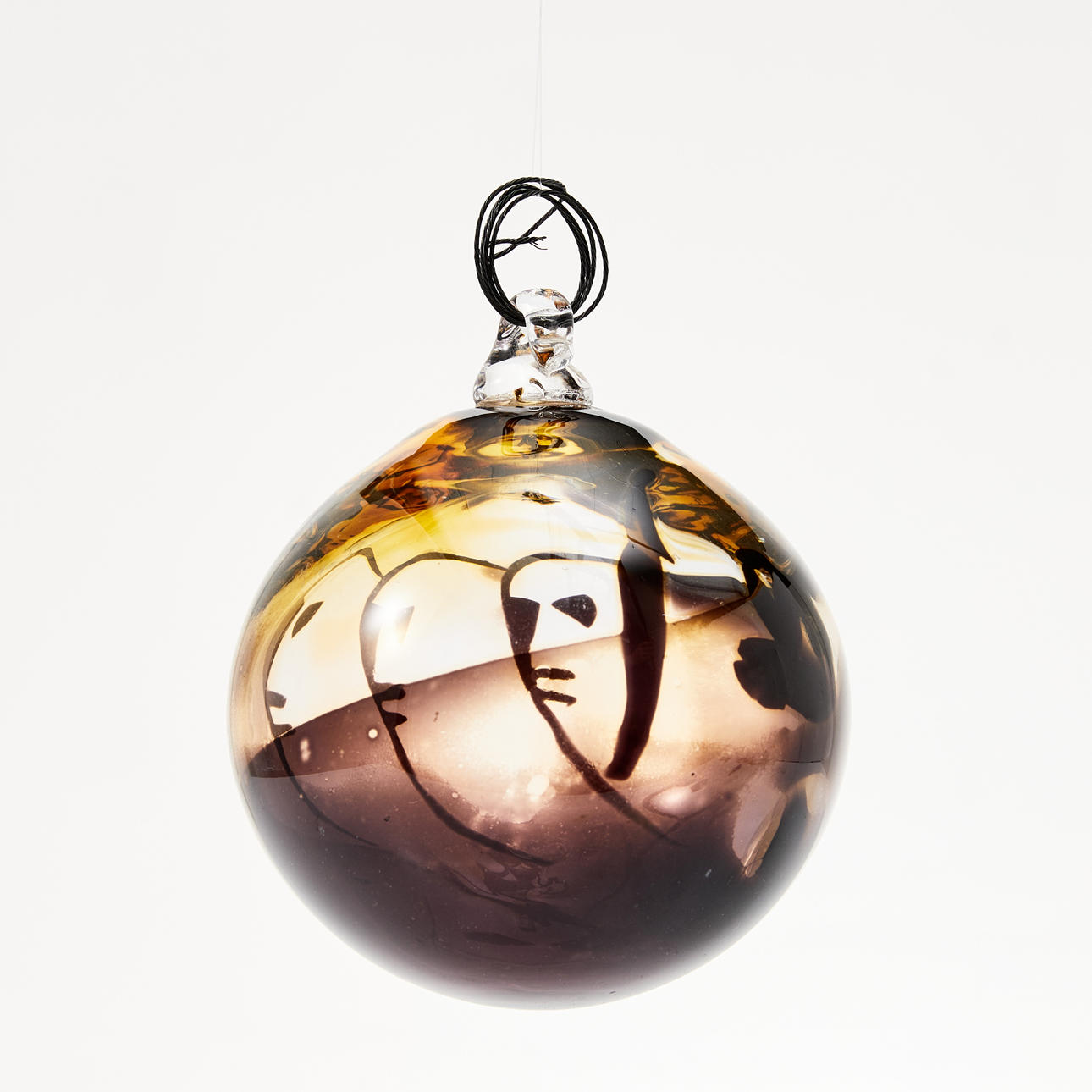 JONAS ROOTH. Lasipallo, jossa kasvokuvio, signeerattu ja päivätty Jonas ...