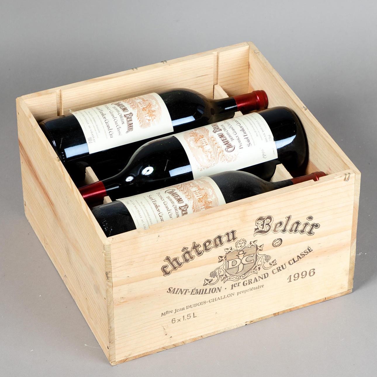 Six bottles, Jean Dubois - Challon Château Belair Saint-Émilion Grand ...