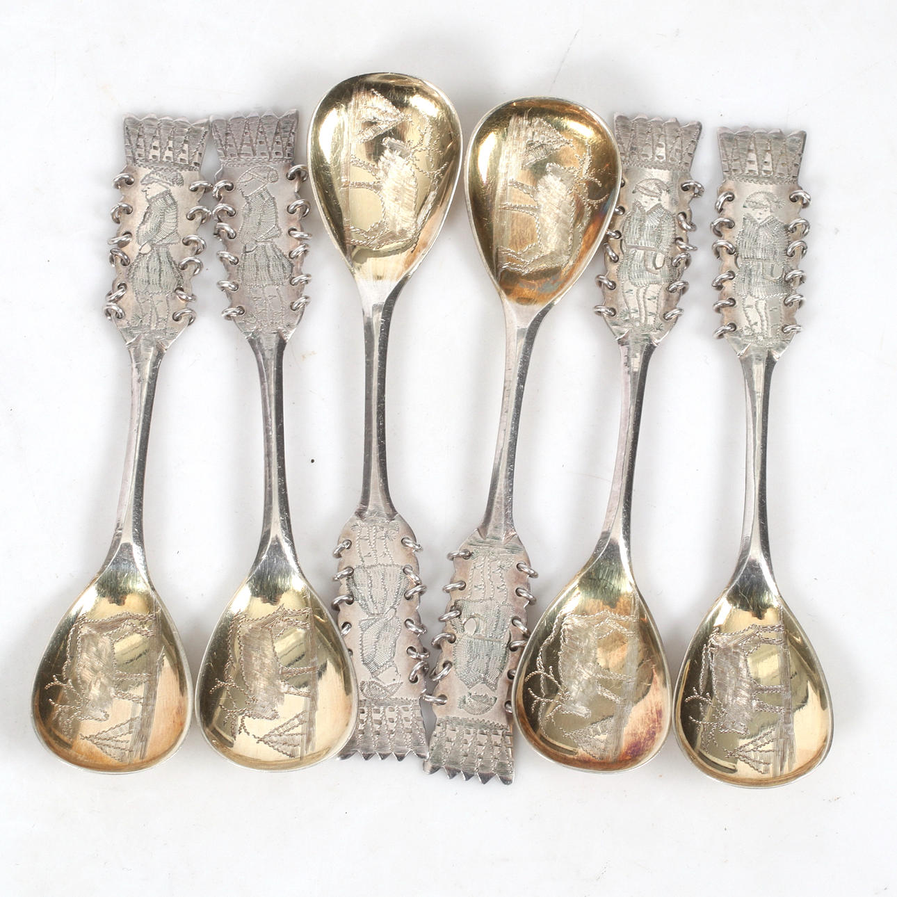 SKEDAR, 6 st, samemodell, EOF, Boliden silver, 1938. Silver & Metall ...