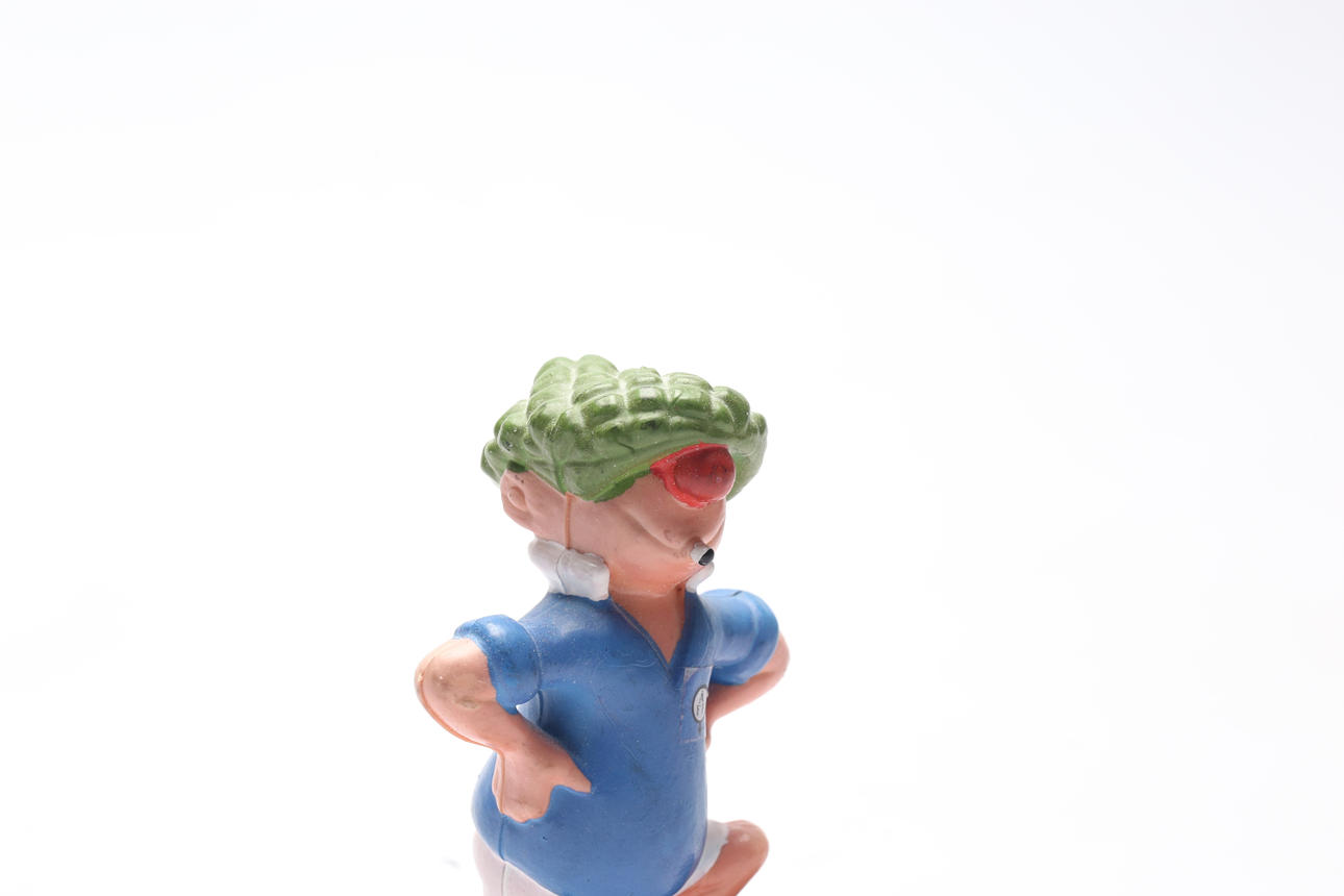 FIGUR, gummi, Tuffa Viktor med Åtvidabergs FF, ÅFF matchställ, 1900-tal ...