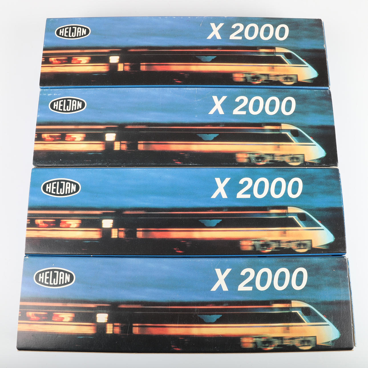 MODELLLOK och VAGNAR, 4 stycken, SJ:s snabbtåg X2000, Heljan, Danmark ...
