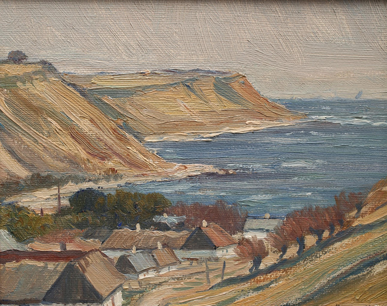 KARL LUNDBORG. Olja på duk, Klippkust, signerad K Lundborg. Konst ...