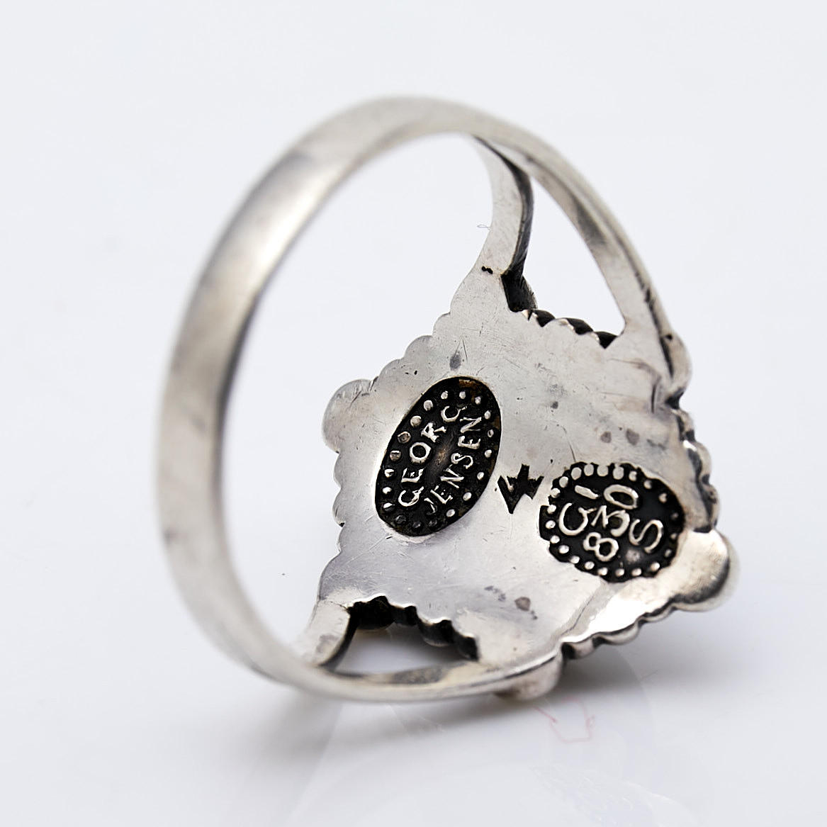 GEORG JENSEN. RING, silver 830, med månsten, design no 4, 1915-1927 ...