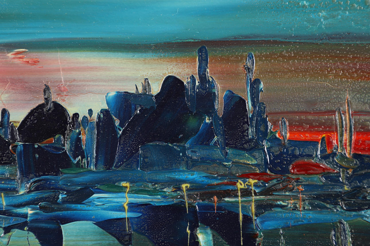 GEORGE RICHARD DEAKINS (1911-1982). THAMES SCENE, LOOKING TOWARDS TOWER ...