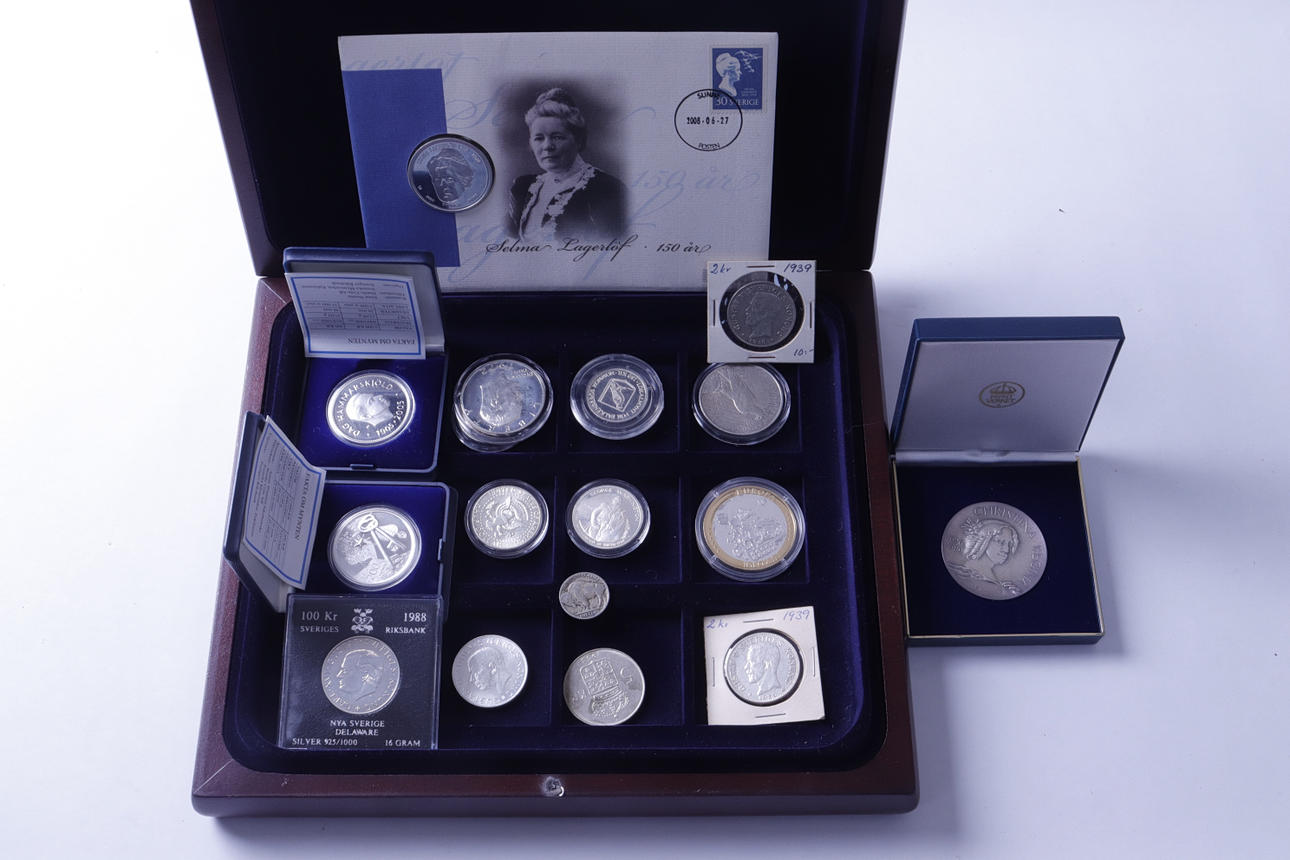 MYNT, Silver, Sverige, USA. Mynt, Medaljer & Frimärken - Mynt & Sedlar ...