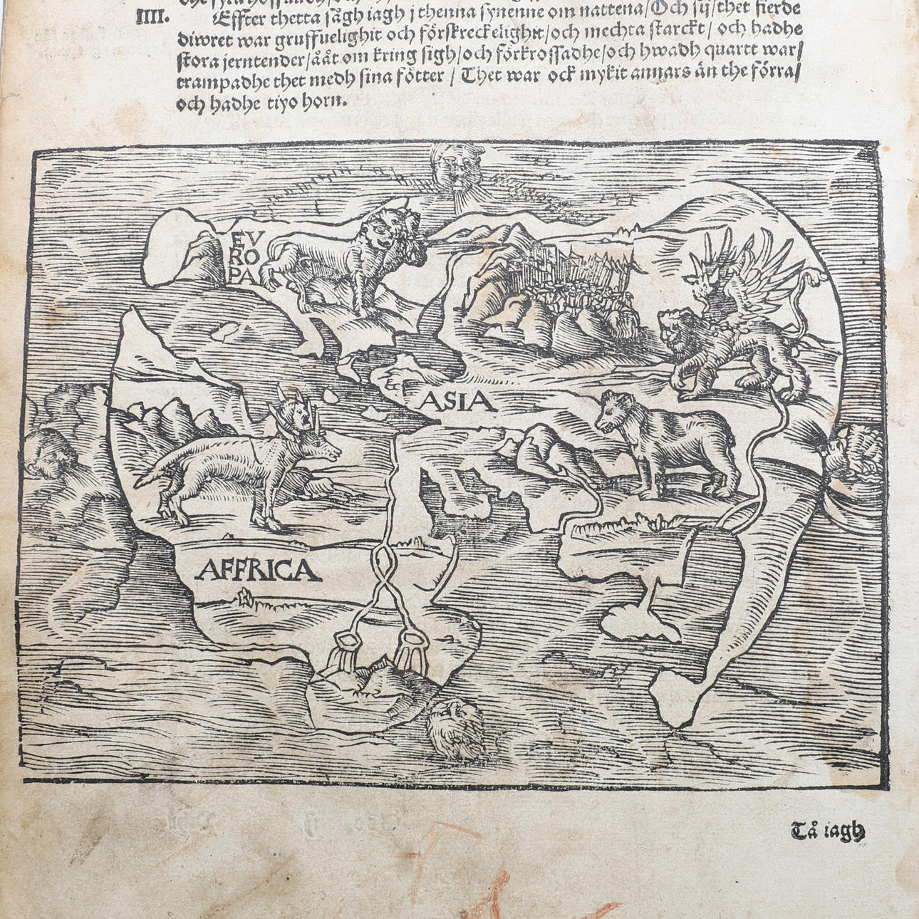ANTIK KARTA. VÄRLDSKARTAN I GUSTAF VASAS BIBEL TRYCKT 151 - DEN FÖRSTA ...