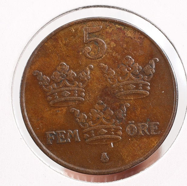 MYNT, 5-öre, 1927.Sverige. Mynt, Medaljer & Frimärken - Mynt & Sedlar ...