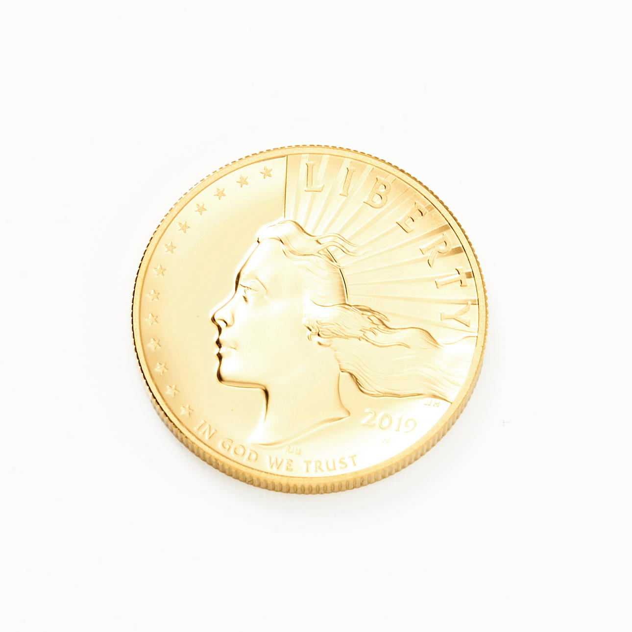 COIN, 24k gold, $100, "2019 American Liberty high relief gold coin ...