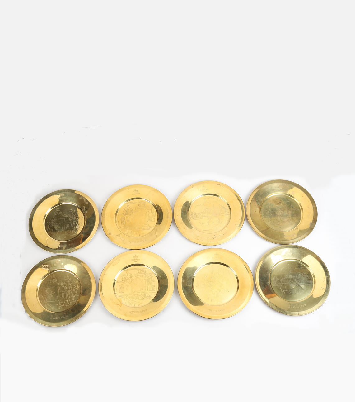 JULTALLRIKAR, 8 st, mässing, Skultuna 1978-1982. Silver & Metall - Tenn ...