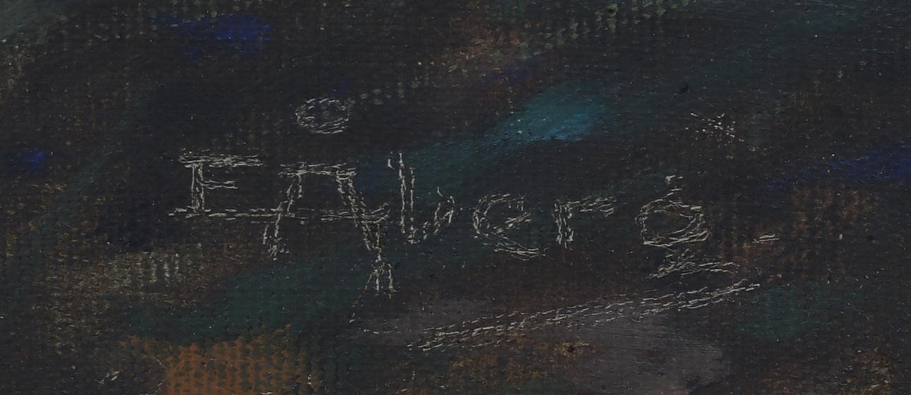 EMIL ÅBERG. Conversation at the garden bench, oil on canvas, signed ...