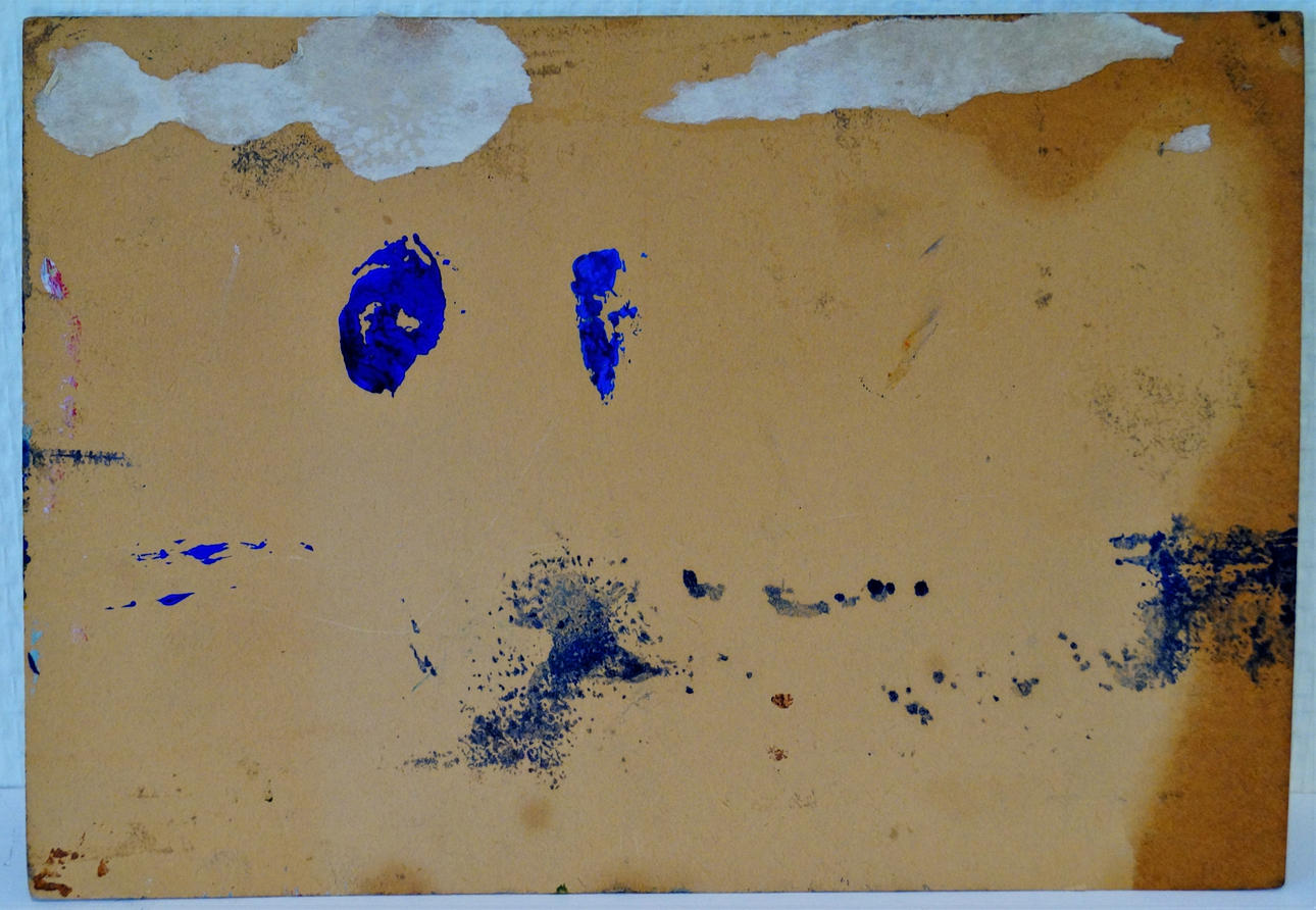 OIDENTIFIERAD KONSTNÄR. Landskap, blandteknik på papp, ej signerad ...