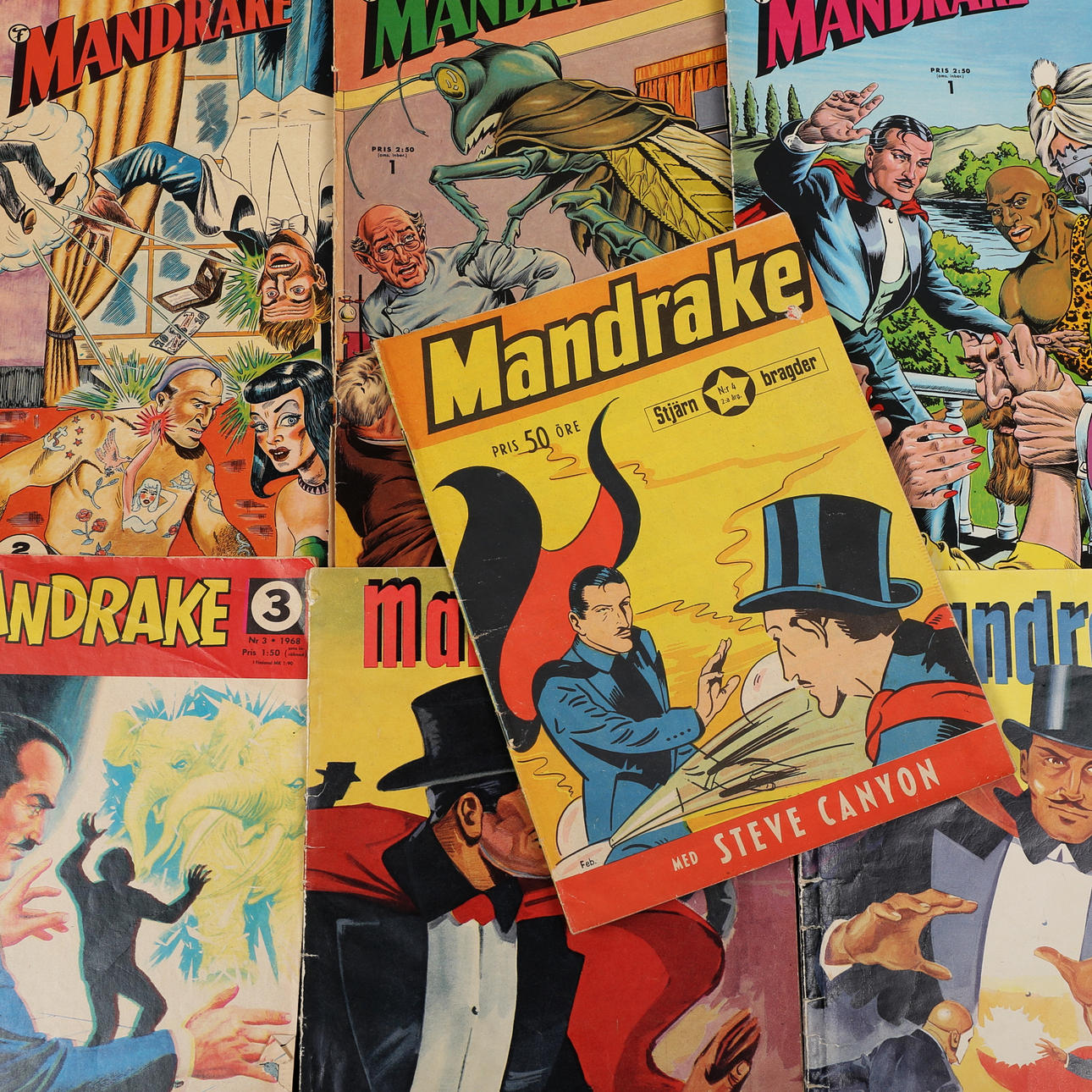 MANDRAKE, 7 st, 1953-1968. Leksaker - Serietidningar - Auctionet