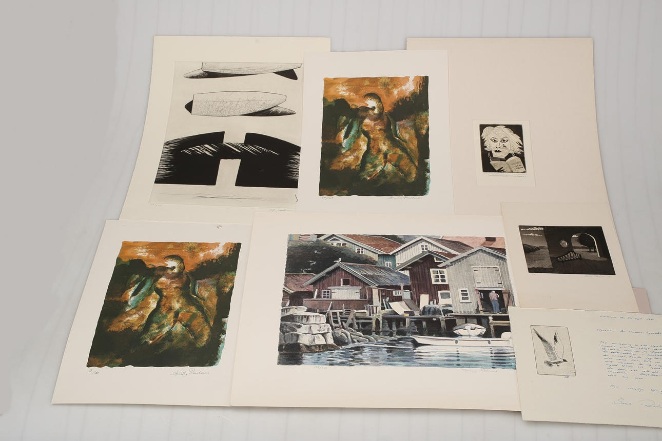 PARTI GRAFIK, diverse konstnärer, bla Gunnar Stålbrand, Sune Rudnert ...