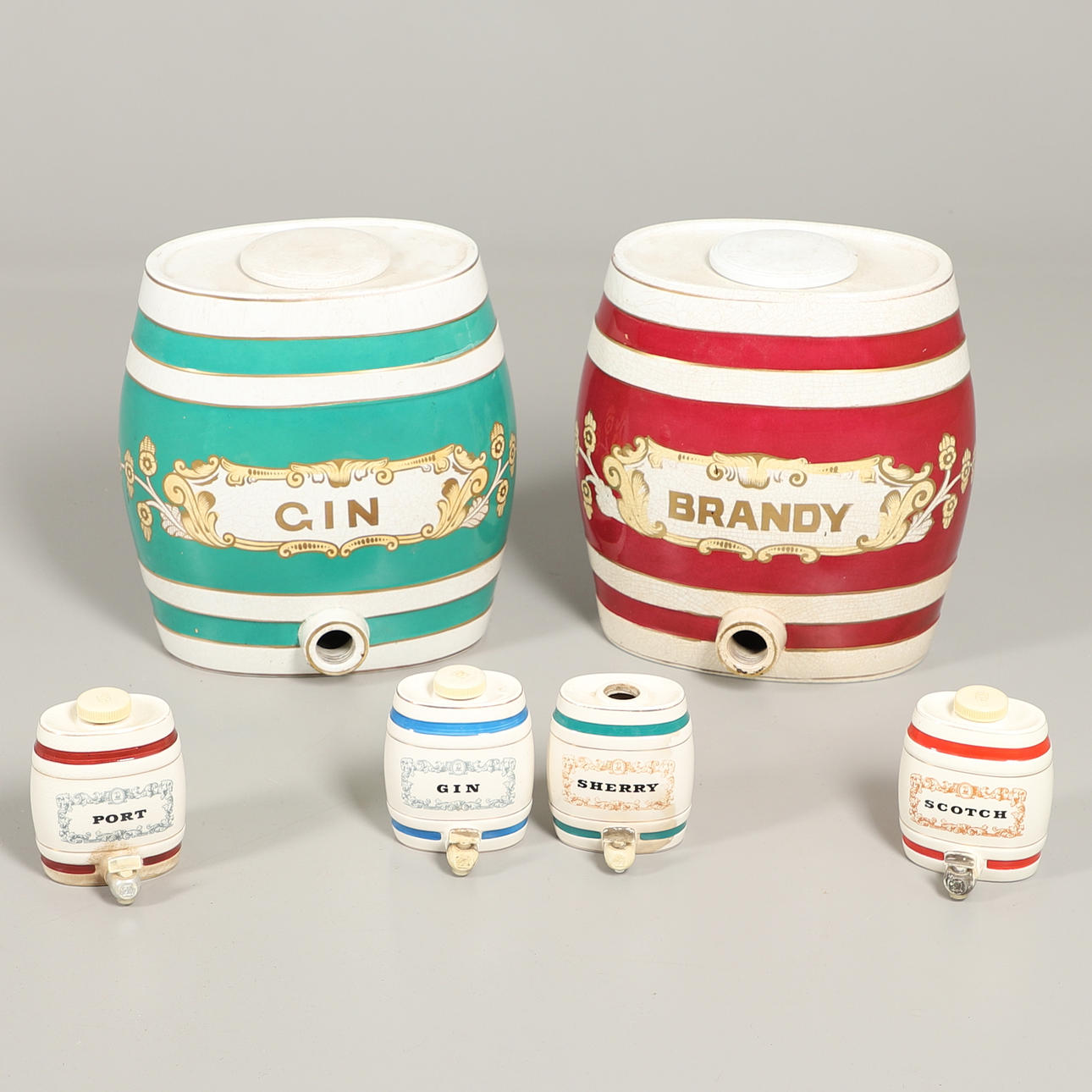 TWO LARGE VICTORIAN POTTERY SPIRIT BARRELS. Ceramics & Porcelain ...