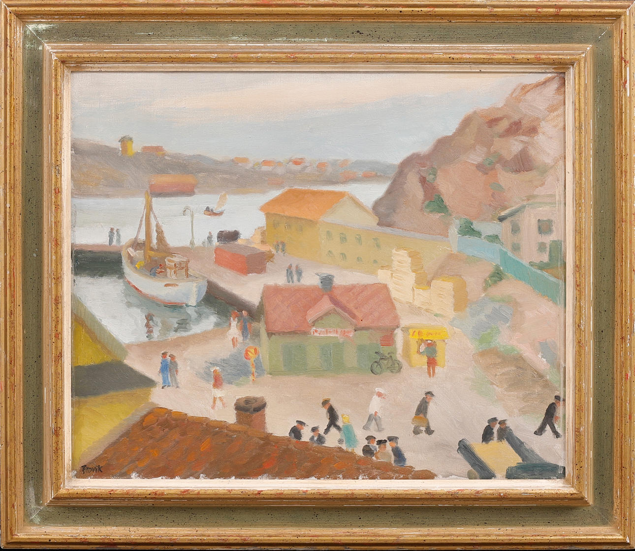 ÅKE BROVIK. Motiv från Göteborg. Olja på duk, signerad. Konst - Måleri ...