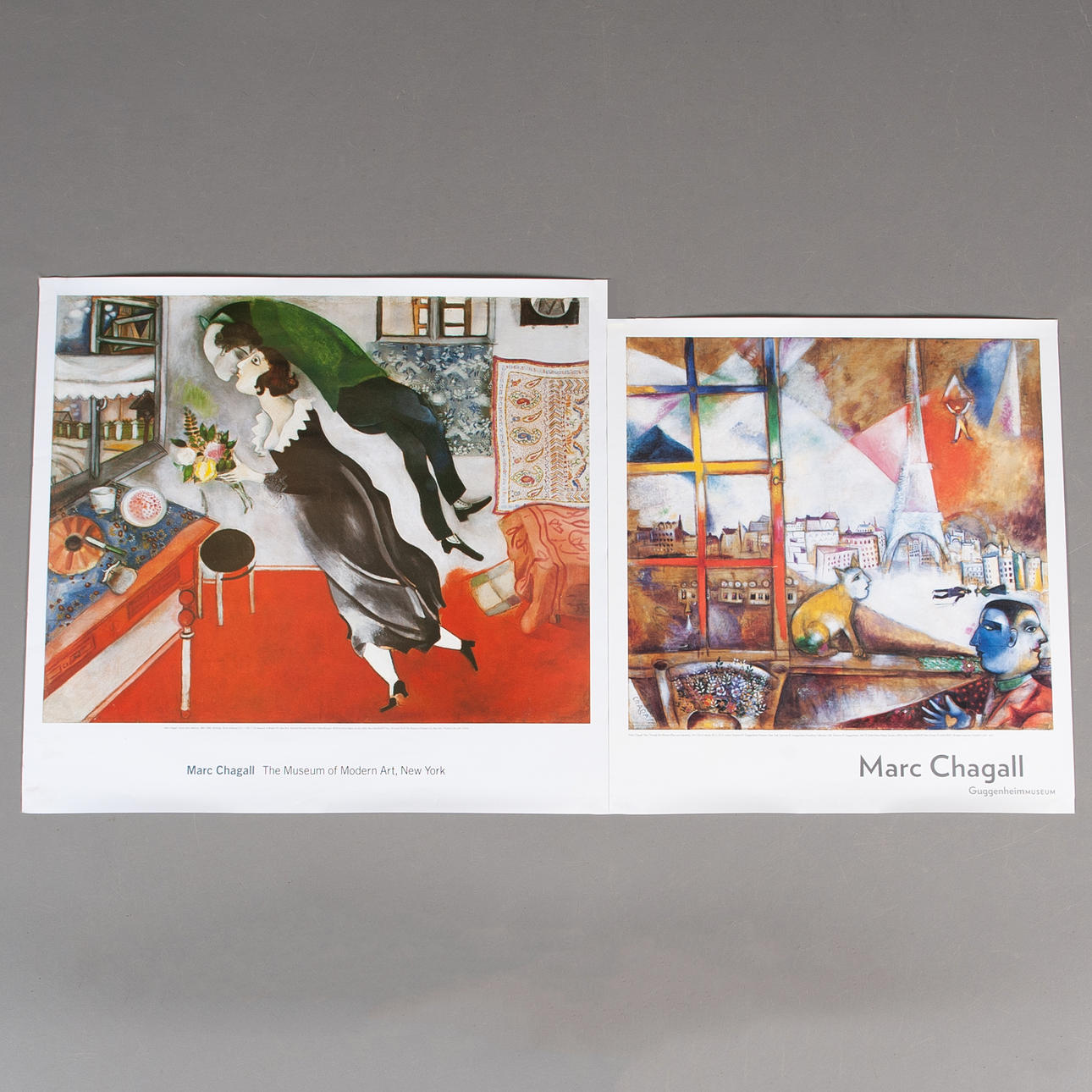 AFTER MARC CHAGALL. Posters, 2 pieces. MoMA & Guggenheim. Art ...