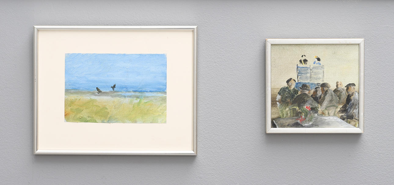 OLLE LINDGREN. TVÅ OLJEMÅLNINGAR. Konst - Måleri - Auctionet