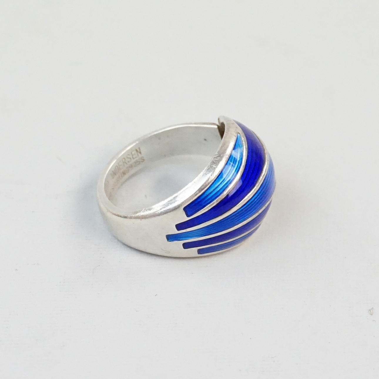 DAVID ANDERSEN, ring, sterling silver och emalj, Norge. Smycken ...
