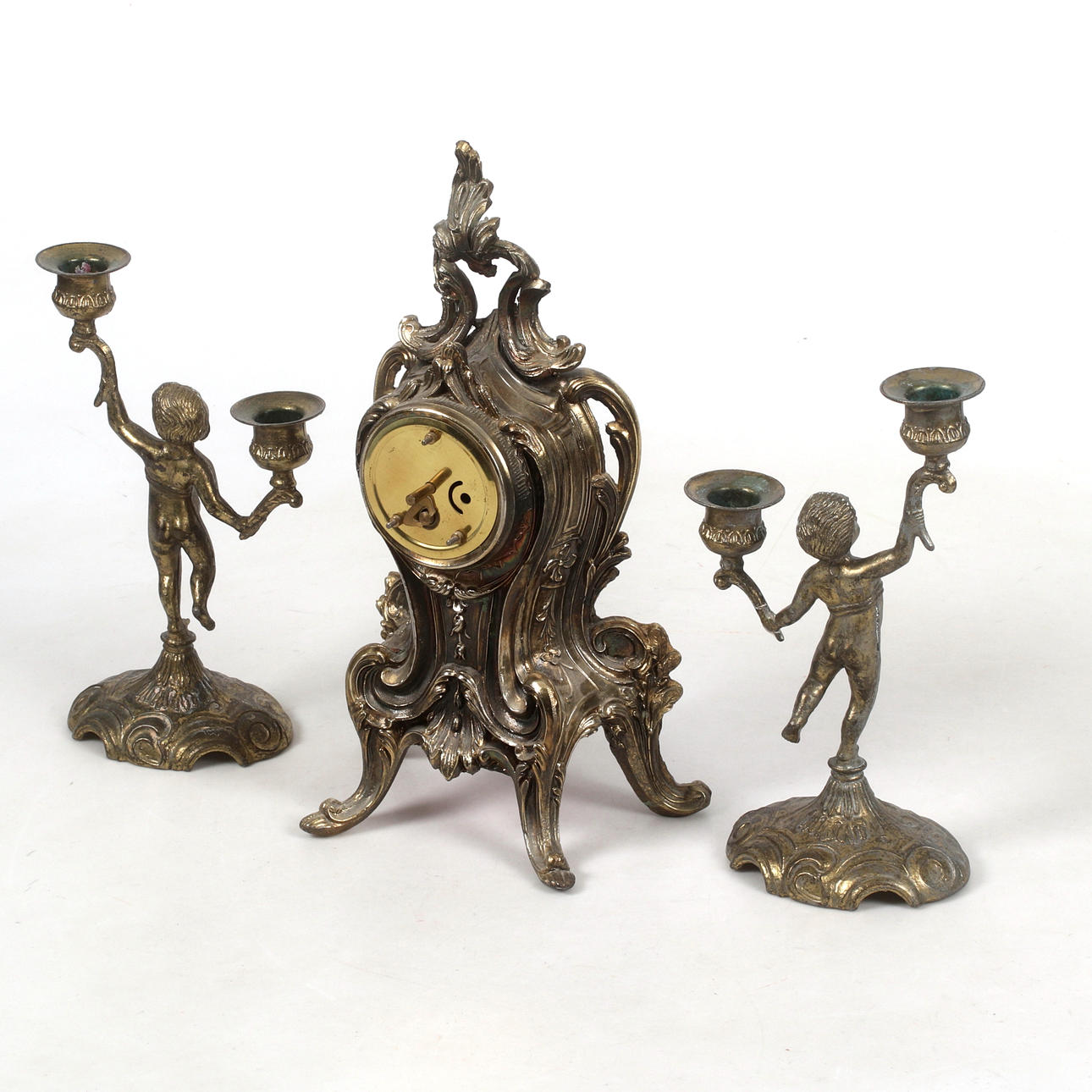 BORDSGARNITYR, 3 delar, rokokostil, 1900-tal. Klockor & Ur - Bordsur ...