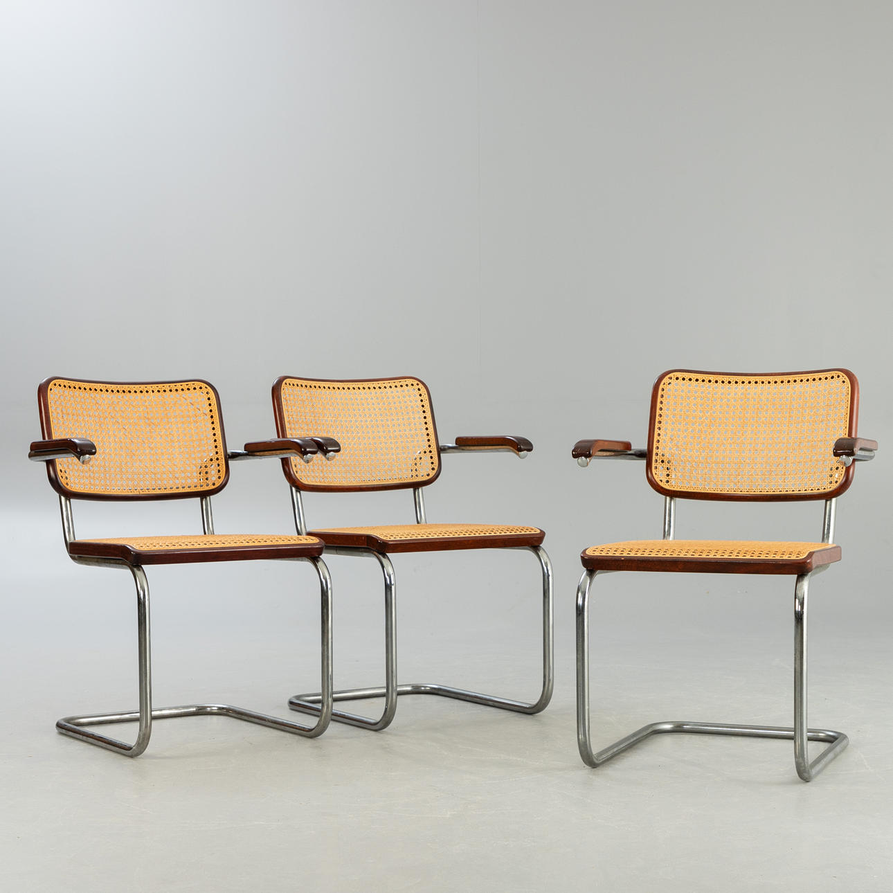 MARCEL BREUER. Thonet. 3 cantilever chairs 'S 64'. Furniture ...