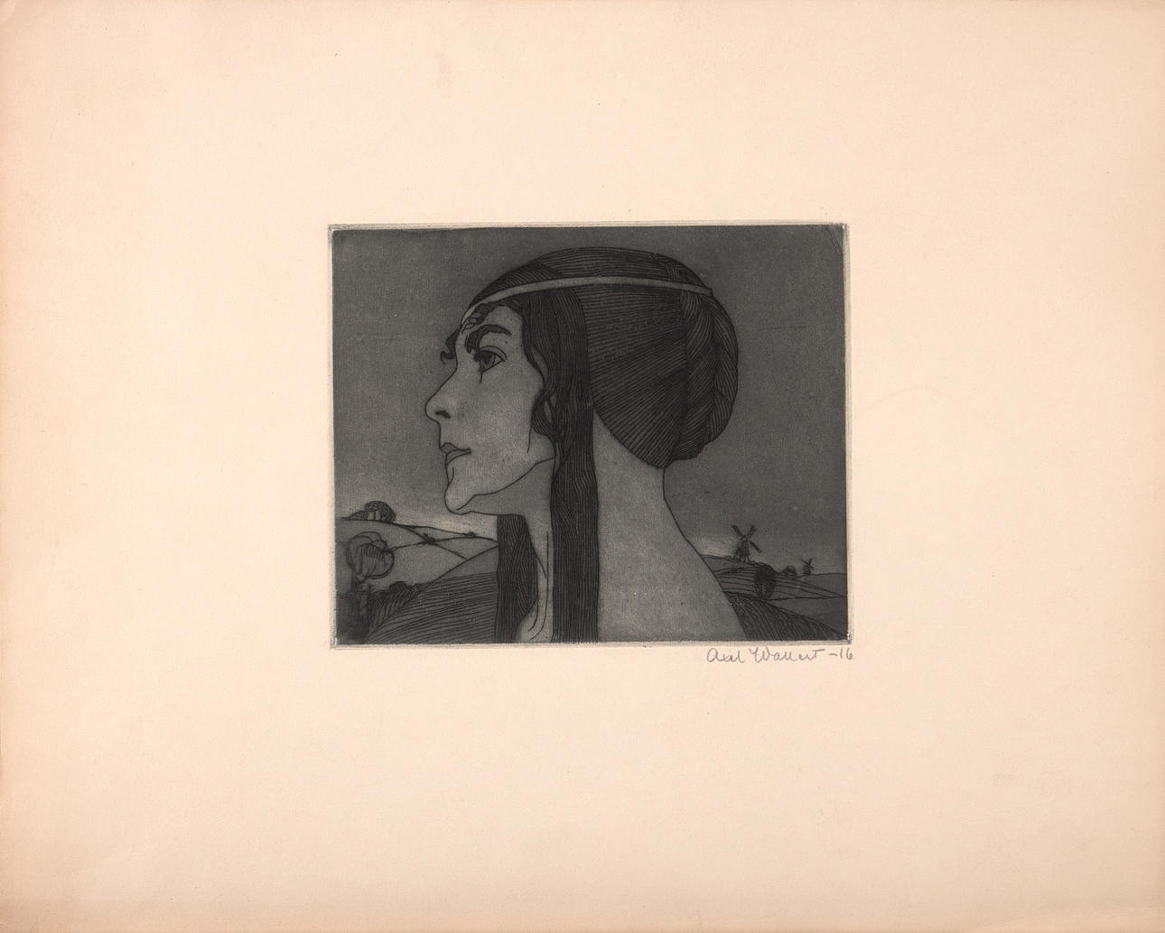 AXEL WALLERT (1890-1962). "Sigrid", etsning, signerad och daterad Axel ...