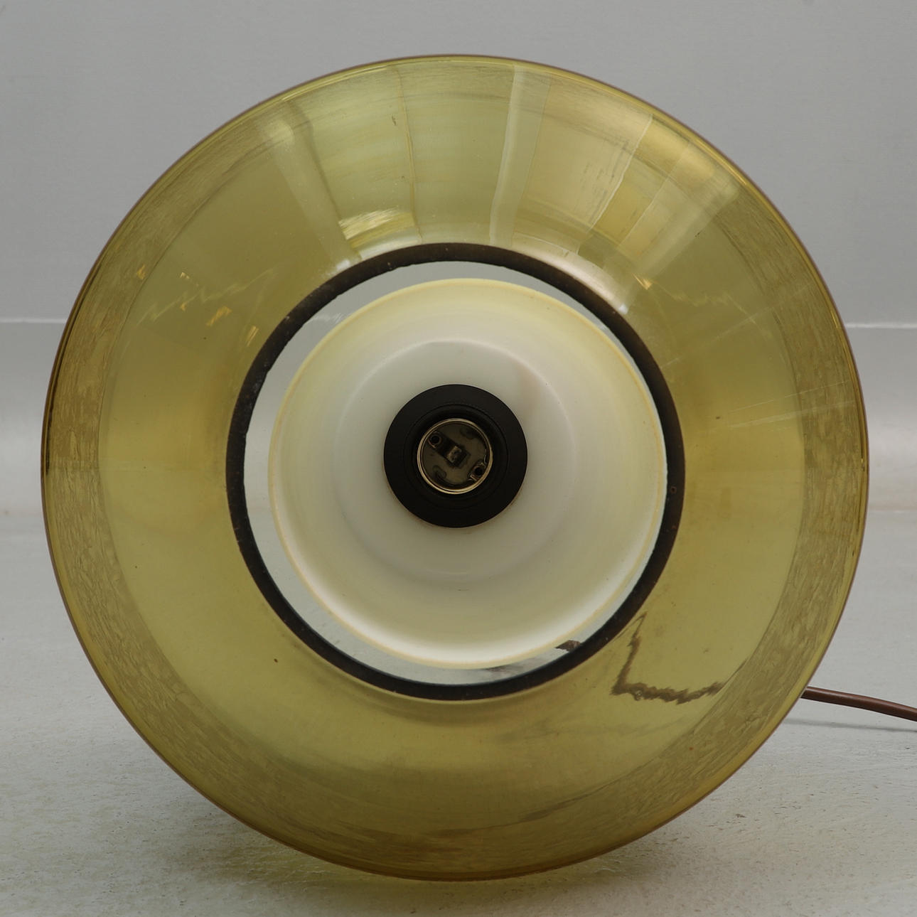 TAKLAMPA, glas & teak, 1950/60-tal. Belysning & Lampor - Taklampor ...