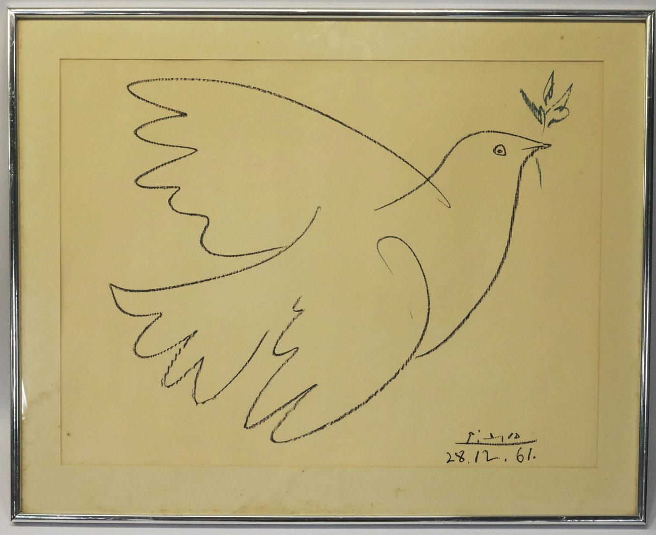 PABLO PICASSO. AFTER, LITHOGRAPHIC SHEET, "DOVE OF PEACE", SIGNED AND ...