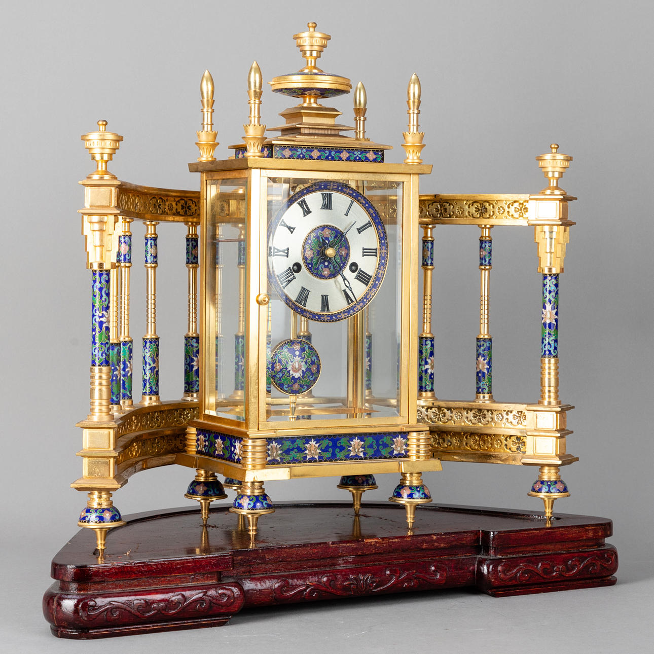 Large cloisonné clock, 555 Fabrik, Shanghai, 1983. Asiatica - Auctionet