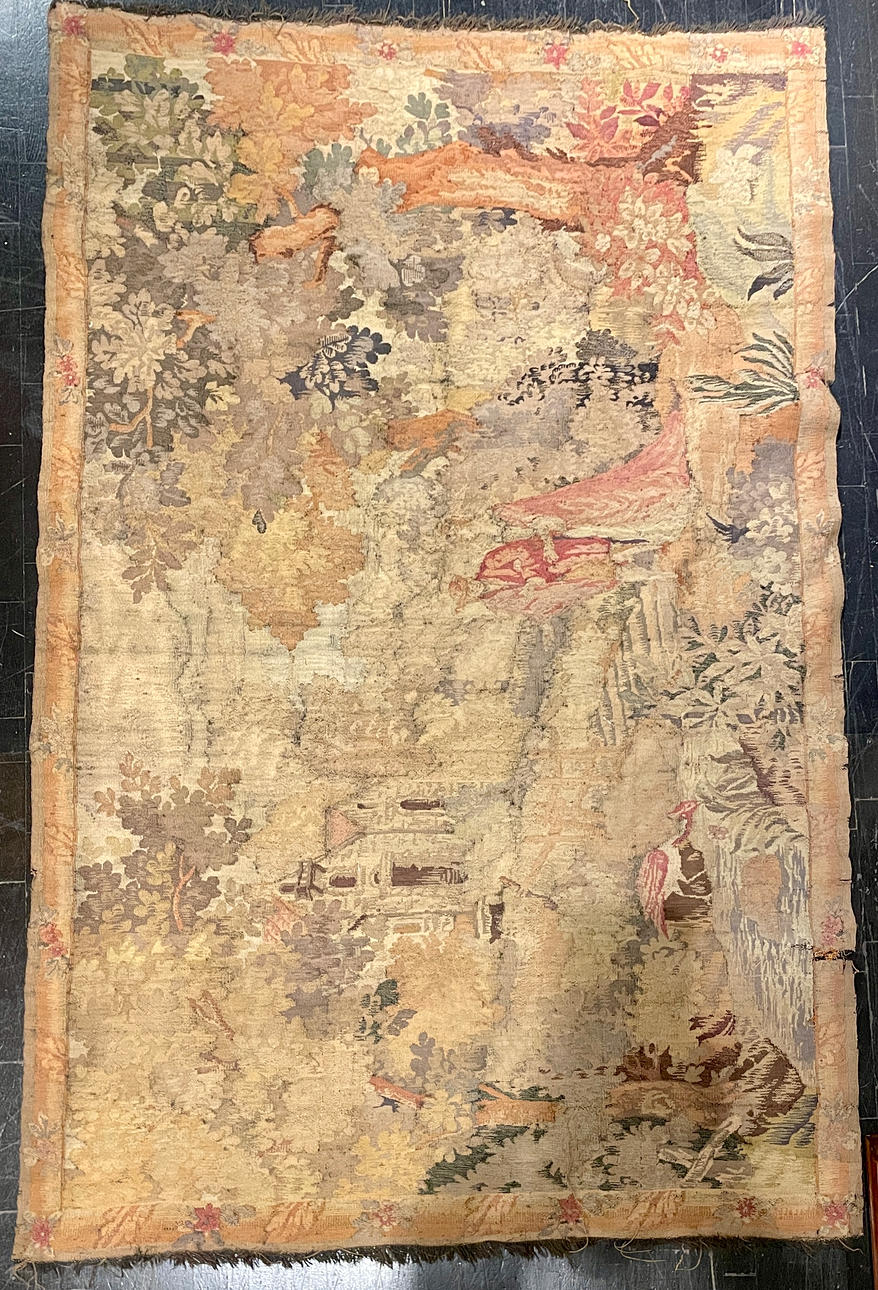 SPANISH SCHOOL, 19TH CENTURY. Mechanical tapestry depicting a landscape ...