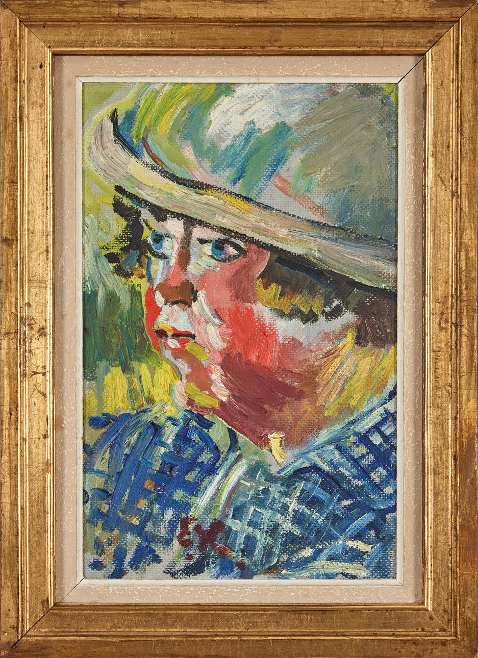 ESTER HENNING (1887-1985). Porträtt av kvinna. Konst - Måleri - Auctionet