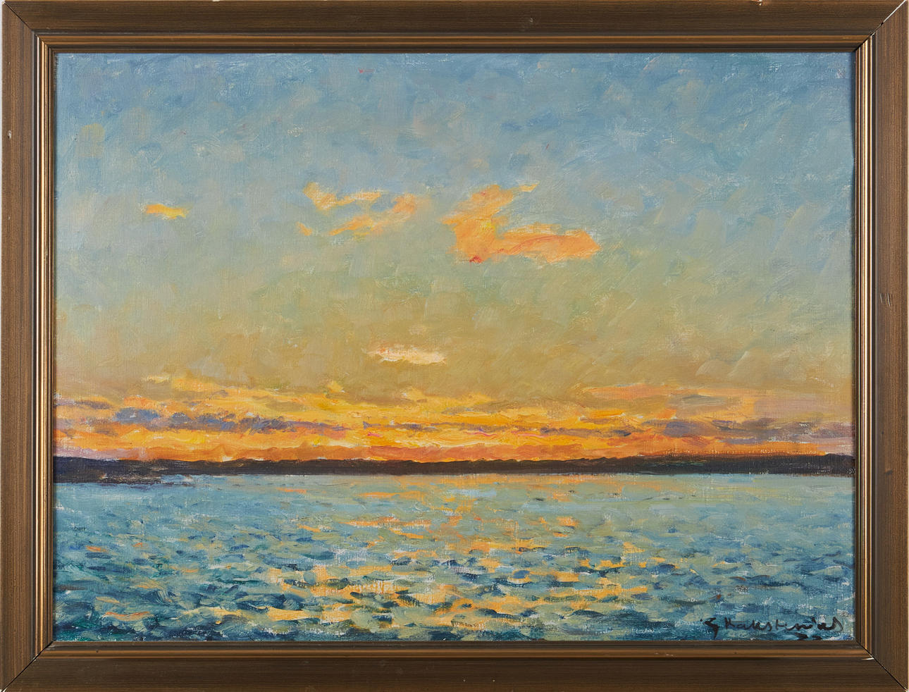 KALLSTENIUS GOTTFRID. Solnedgång, olja på duk, signerad. Konst - Måleri ...