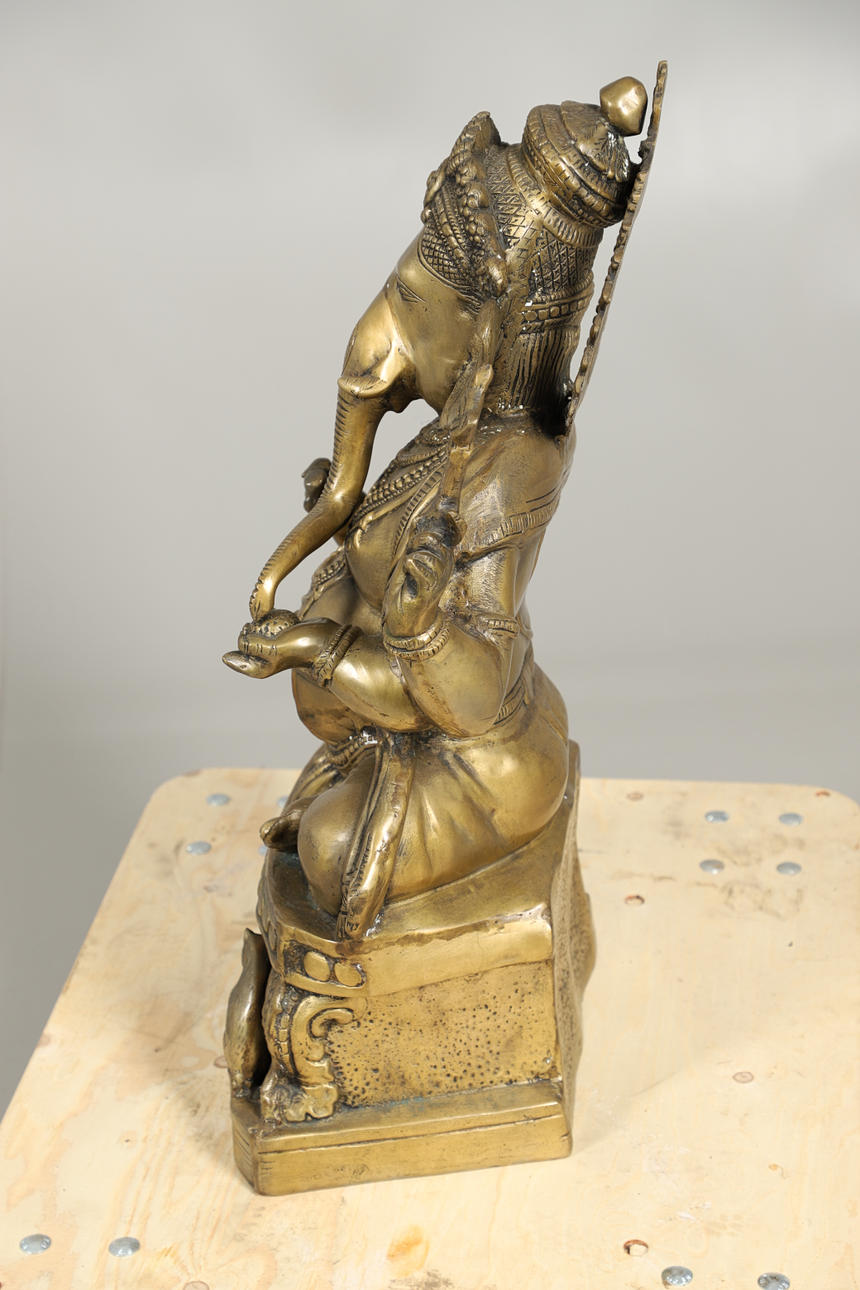 LARGE BRASS HINDU SCULPTURE OF GANESHA. Miscellaneous - Miscellaneous ...