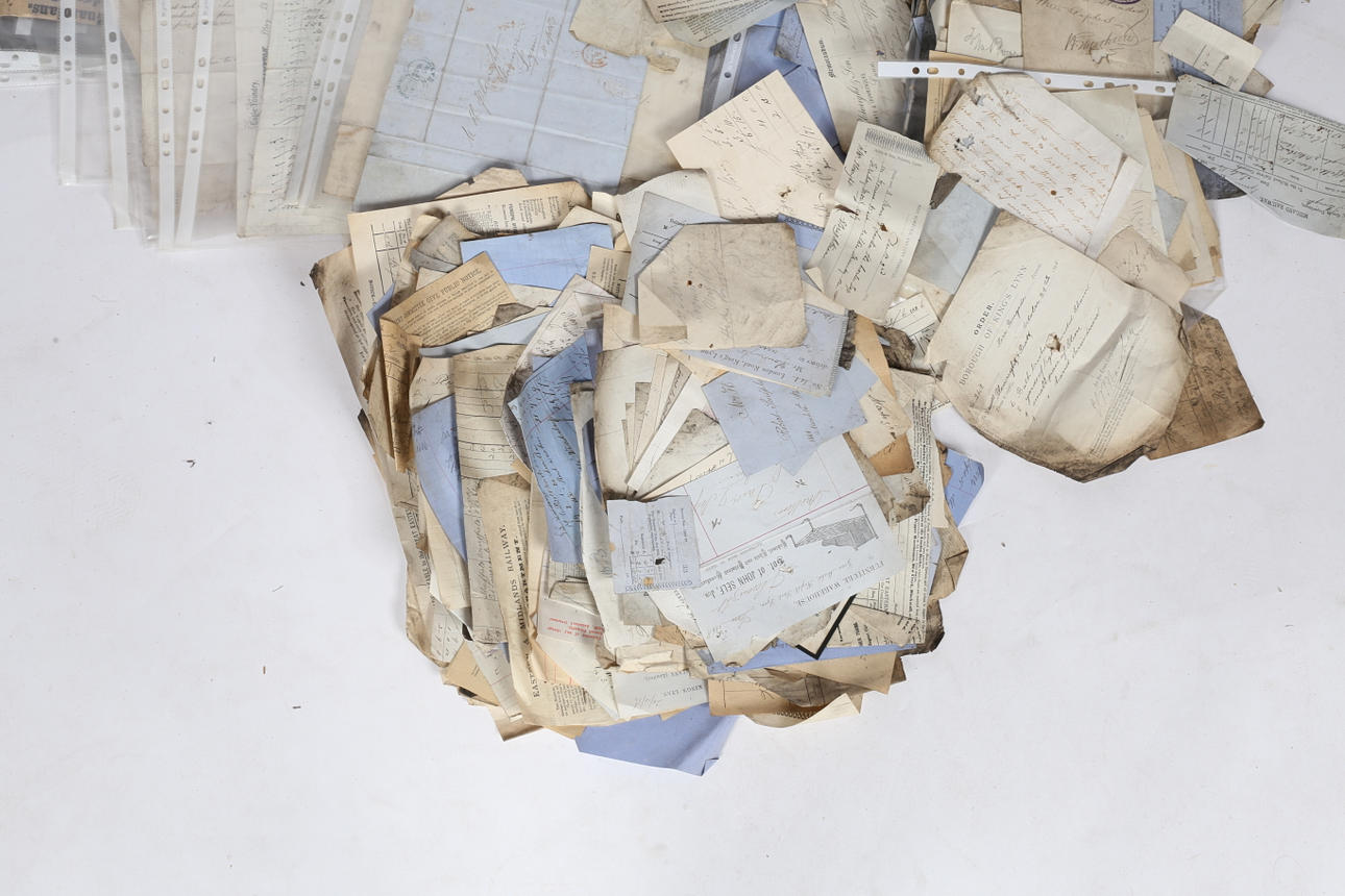 A LARGE COLLECTION OF 19TH CENTURY HAND WRITTEN DOCUMENTS, RECEIPTS AND ...
