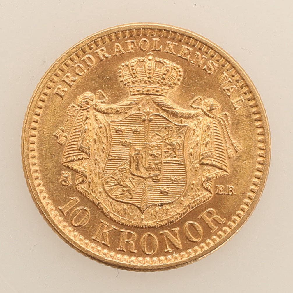 GULDMYNT, 10 kr, Oscar II, 1901. Mynt, Medaljer & Frimärken - Mynt ...