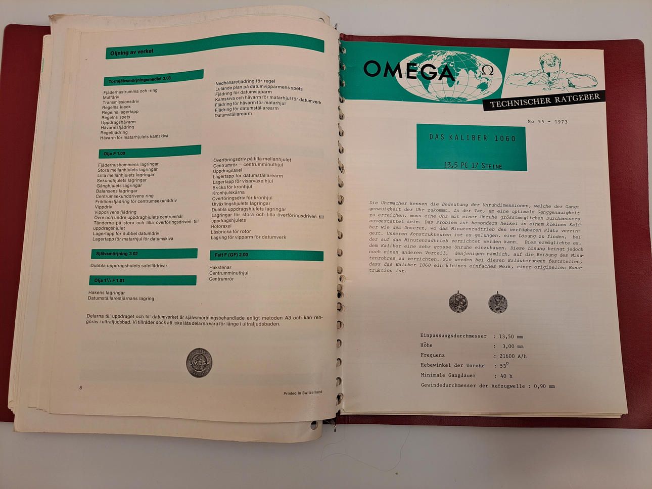 TEKNISK GUIDE, Omega, 1950/60-tal. Böcker, Kartor & Handskrifter ...