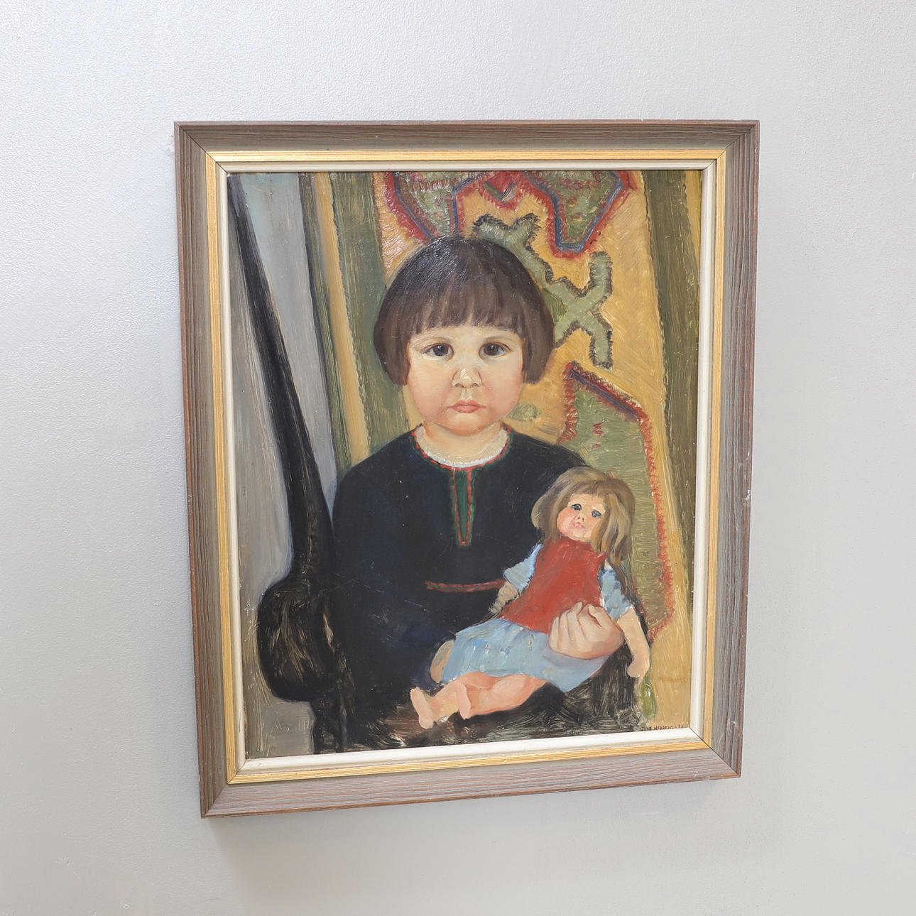 JOHN HEDBERG. "Anna-Brita 4-års ålder", olja på träpannå, signerad och ...