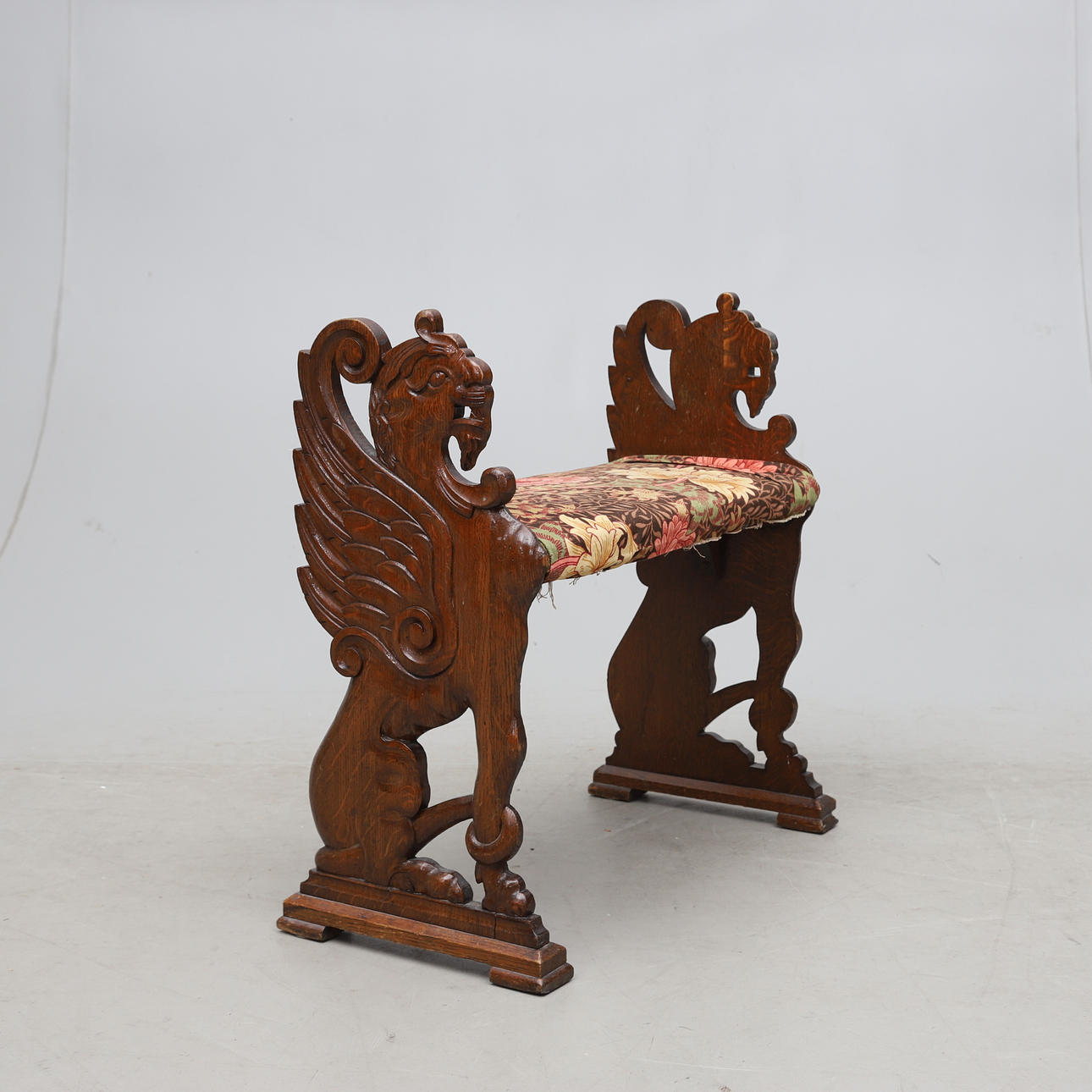 BÄNK-/PALL, ek, 1900-tal. Möbler - Fåtöljer & Stolar - Auctionet