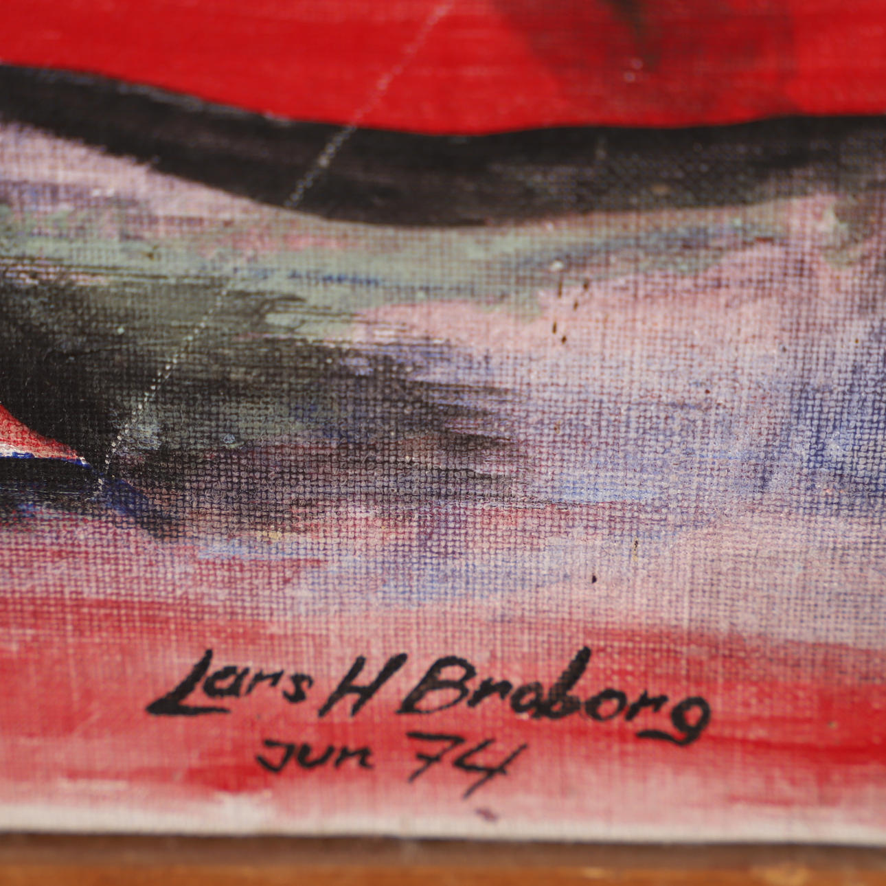 LARS H. BROBERG. "Talk, talk, talk", olja på duk, signerad Lars H ...