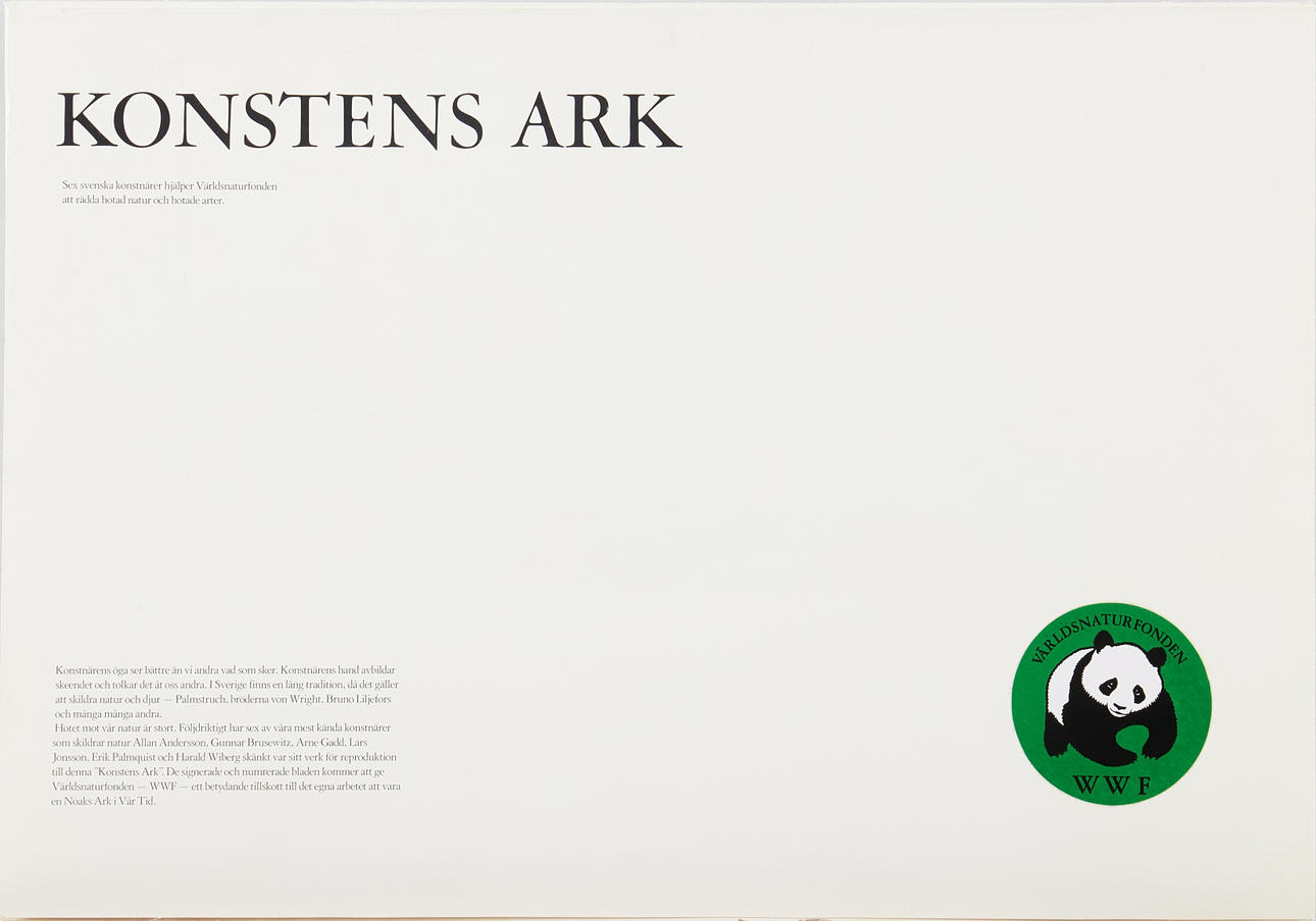"Konstens Ark", mapp innehållande 6 färglitografier, Allan Andersson ...