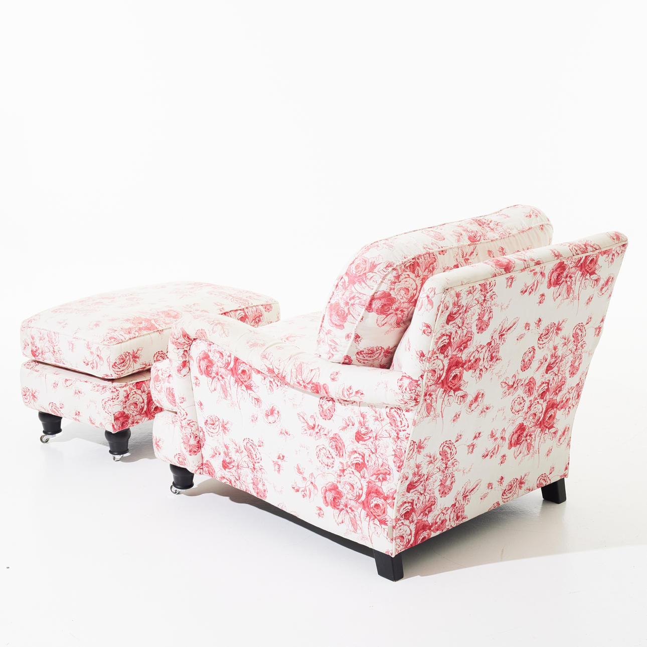 ENGLESSON. Fåtölj med fotpall, Howard, large modell, lösa sitt och ...