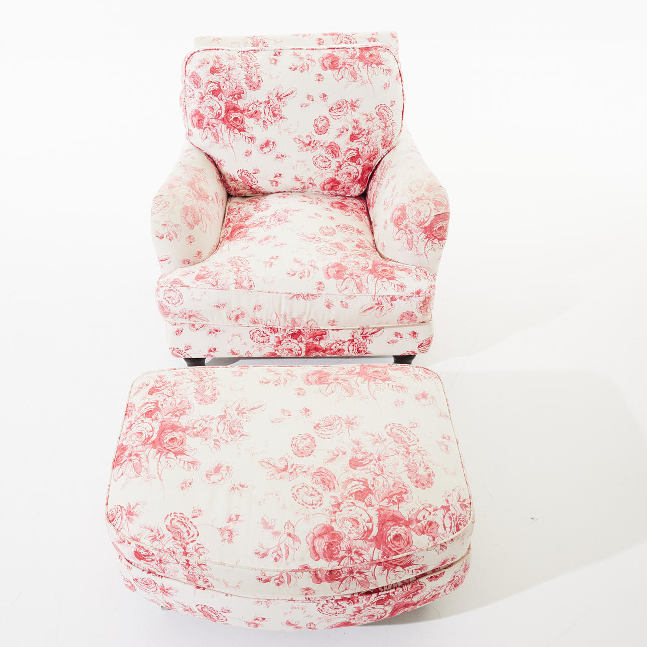 ENGLESSON. Fåtölj med fotpall, Howard, large modell, lösa sitt och ...