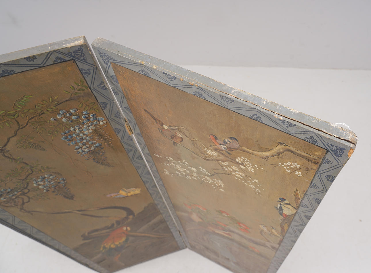 KARL WENNBERG. Vikskärm, 3 delad, ca år 1900, olja på pannå, osignerad ...