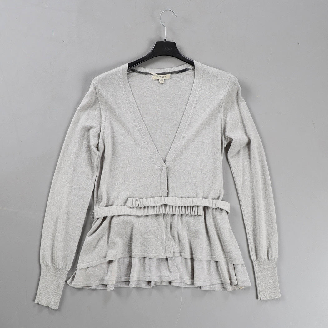 BURBERRY, kofta i siden, ull och kashmir, storl M. Vintagekläder ...