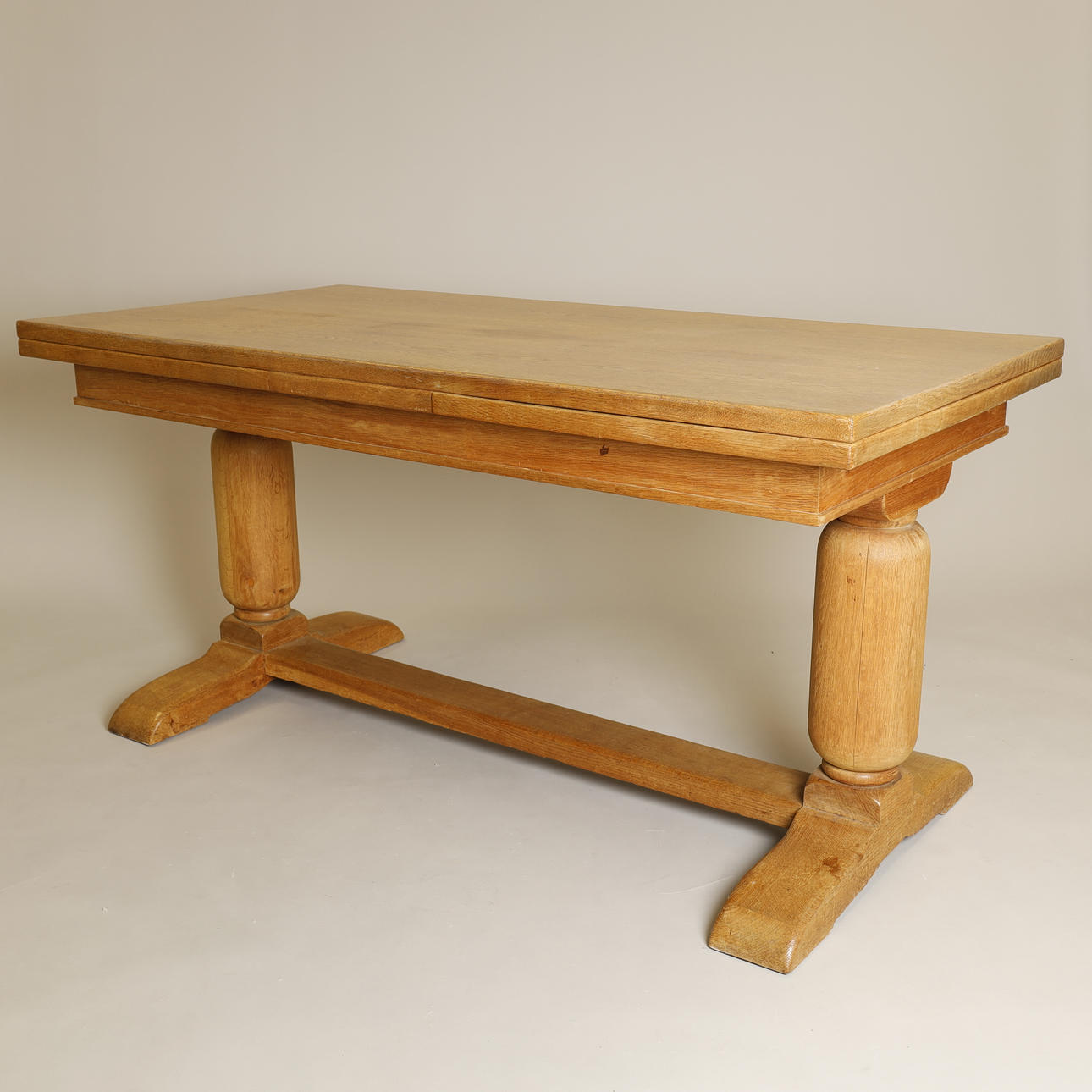 Large dining table with Dutch pull-out, Pillar legs. Oak. Furniture ...