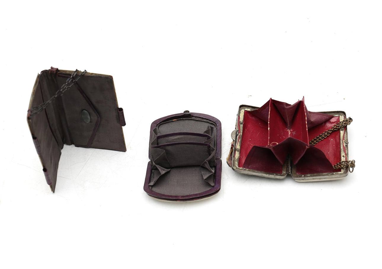 Three Napoleon III purses in metal and mother-of-pearl, 19th Century ...