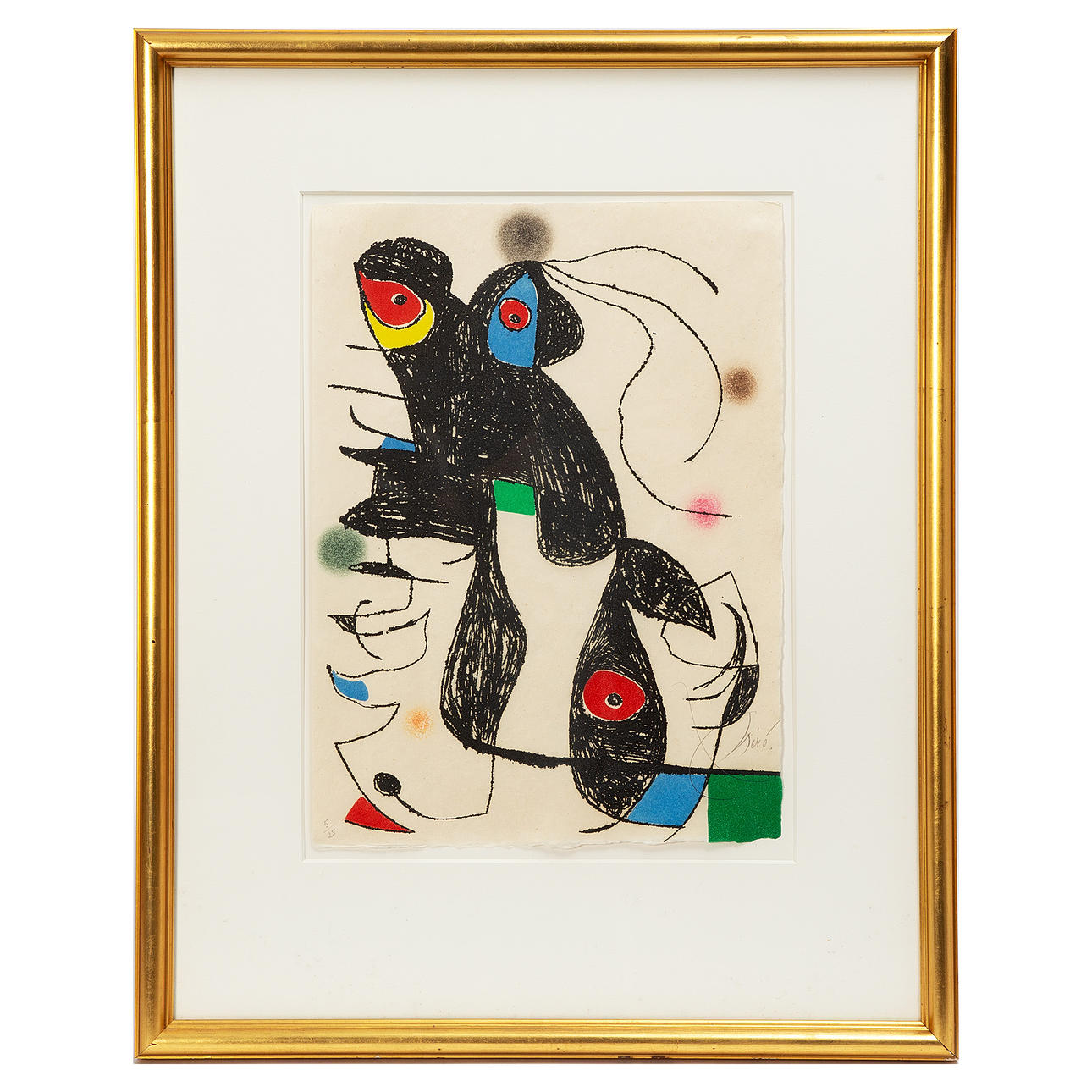 JOAN MIRÓ. Colour etching, “Paroles Peintes V”, 1975. Art - Engravings ...